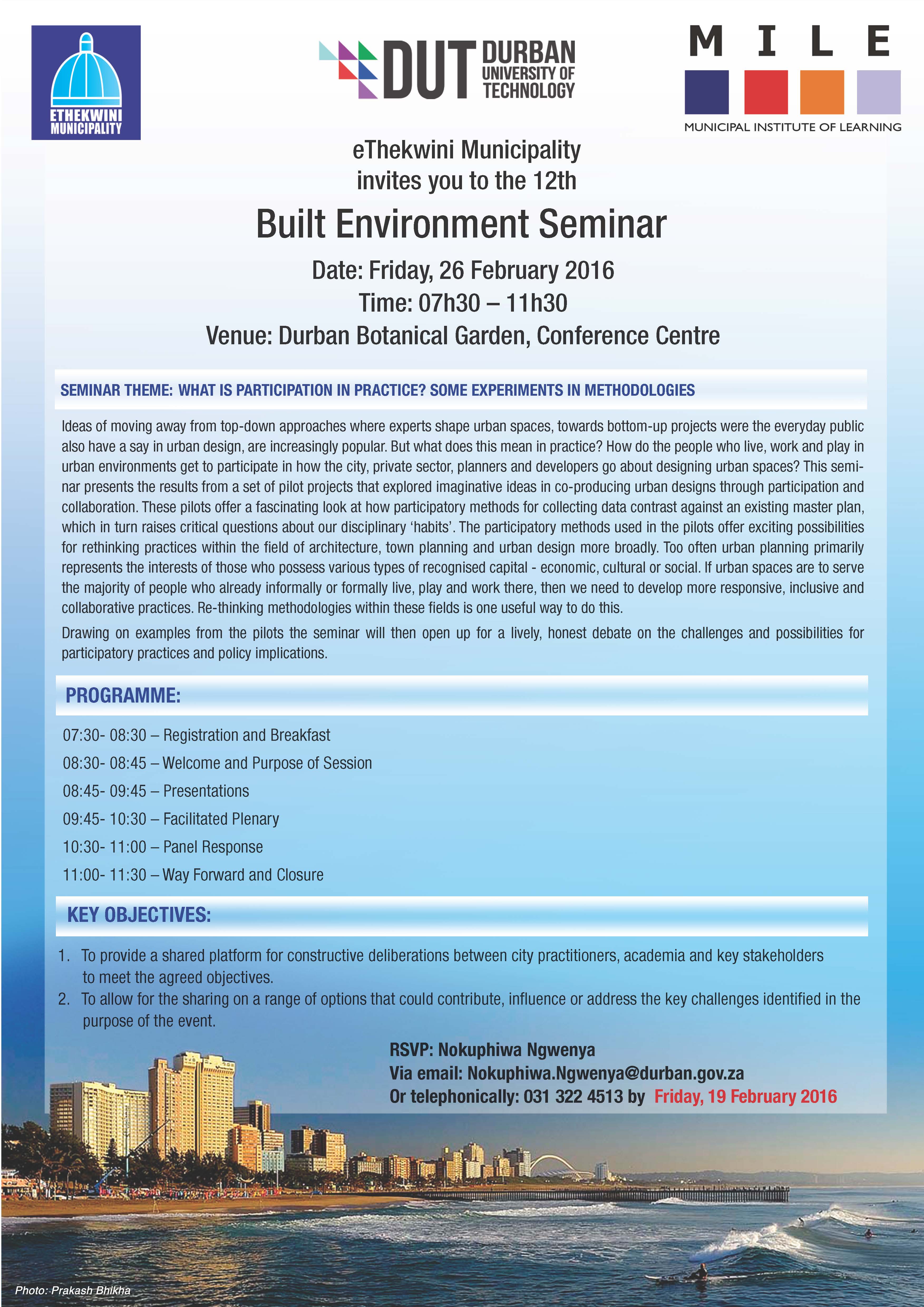 Built environment seminar
