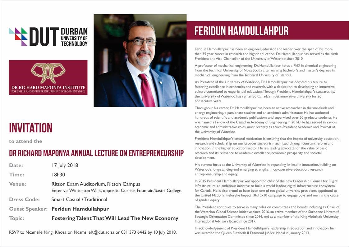 Dr Richard Maponya Lecture on Entrepreneurship