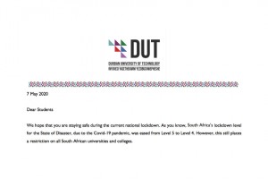 DUT Student Contact Details
